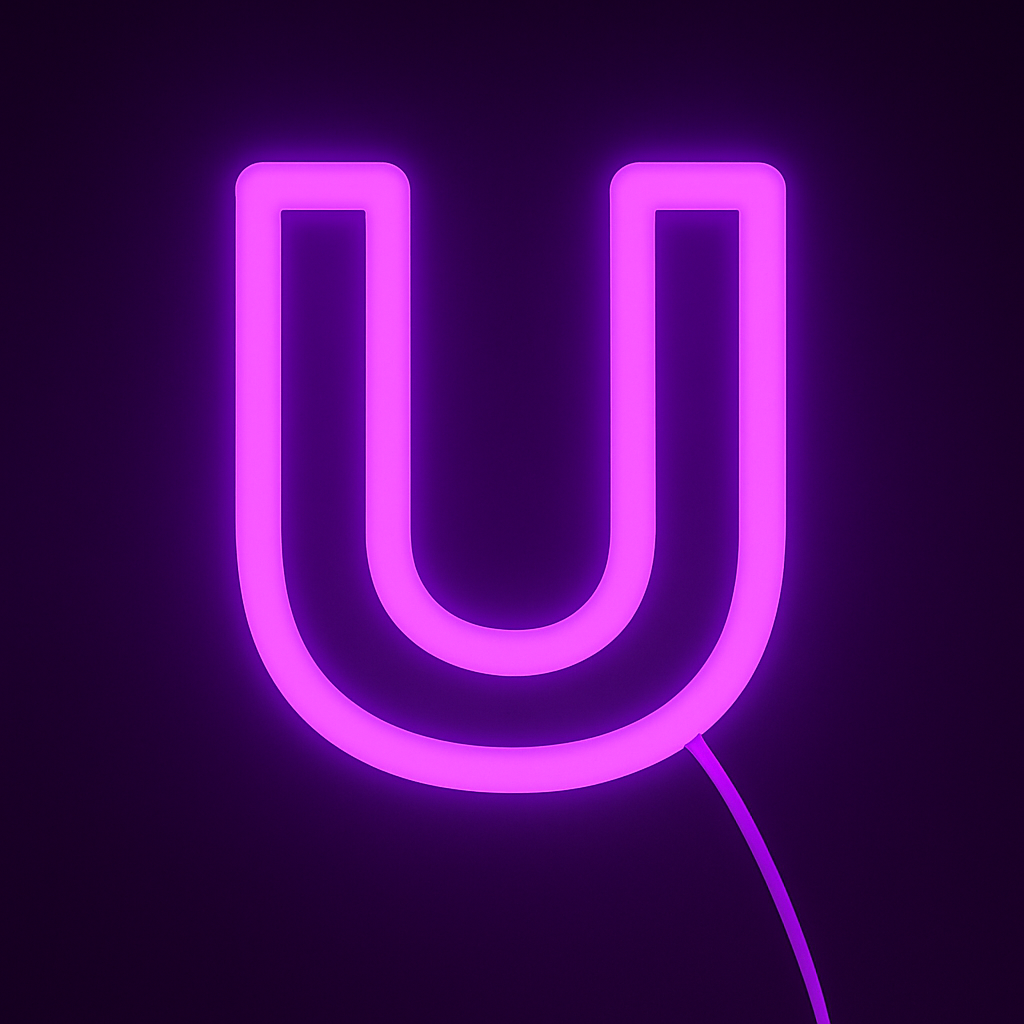 Martin Sign. Co Faux Neon Letter U Sign – Acrylic LED Light