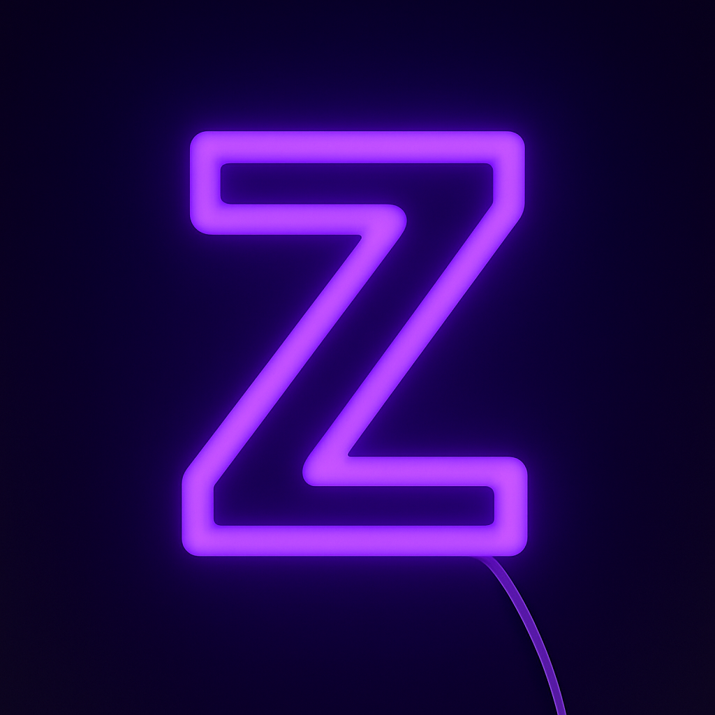 Martin Sign. Co Faux Neon Letter Z Sign – Acrylic LED Light