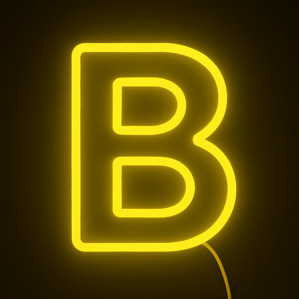 Martin Sign. Co Faux Neon Letter B Sign – Acrylic LED Light